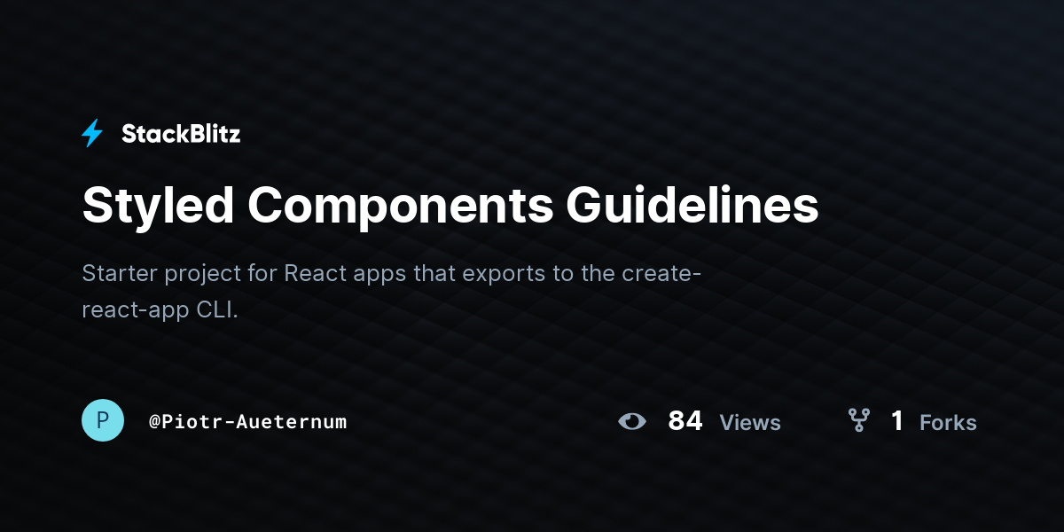 Styled Components Guidelines - StackBlitz