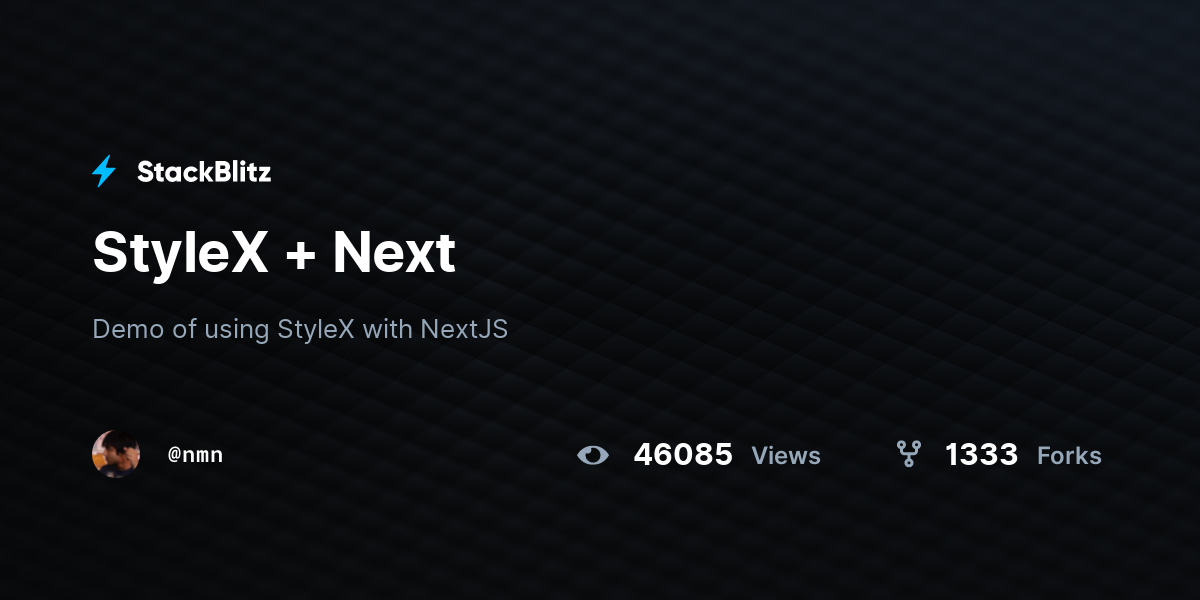 StyleX + Next - StackBlitz