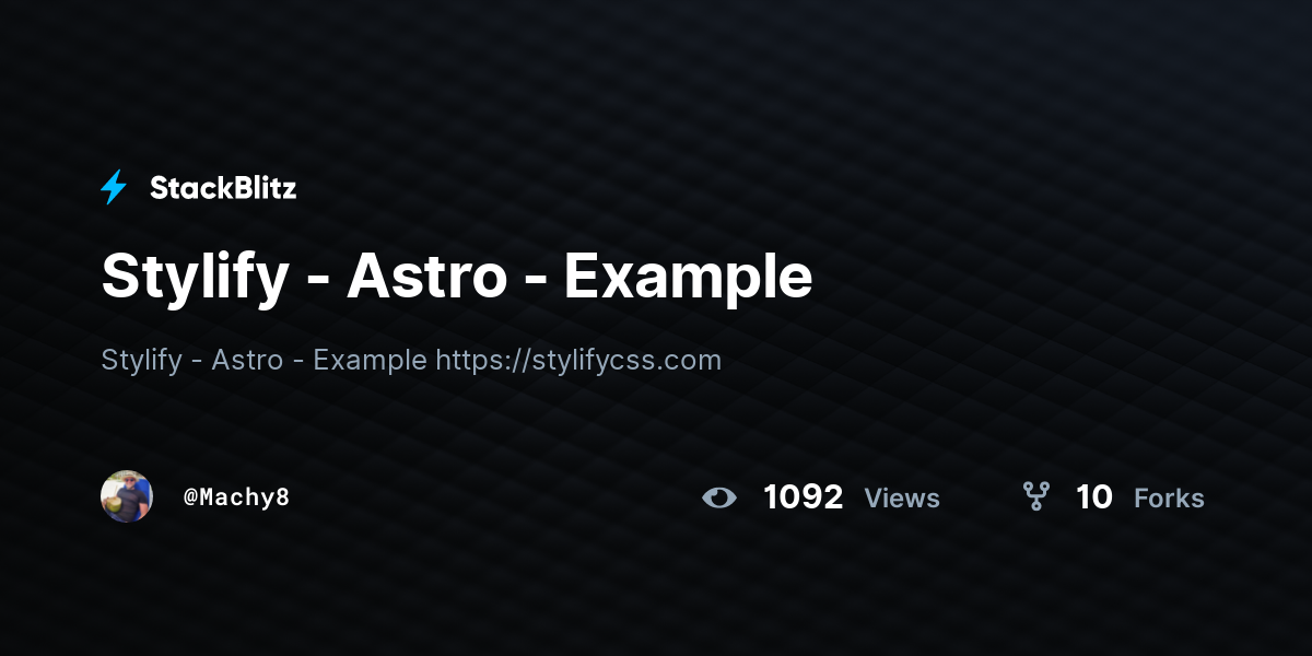 Stylify - Astro - Example - StackBlitz