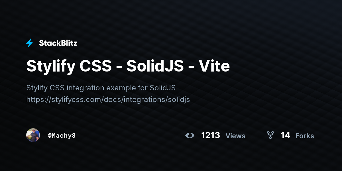 Stylify CSS - SolidJS - Vite - StackBlitz