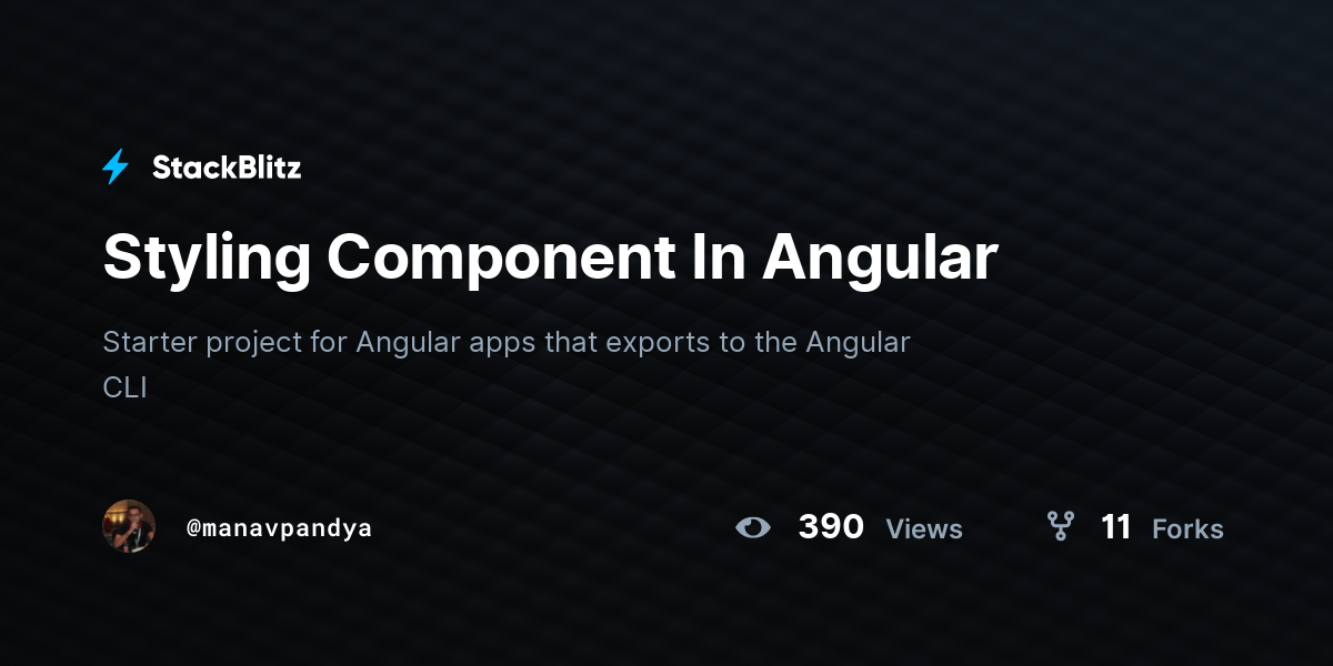 Styling Component In Angular - StackBlitz