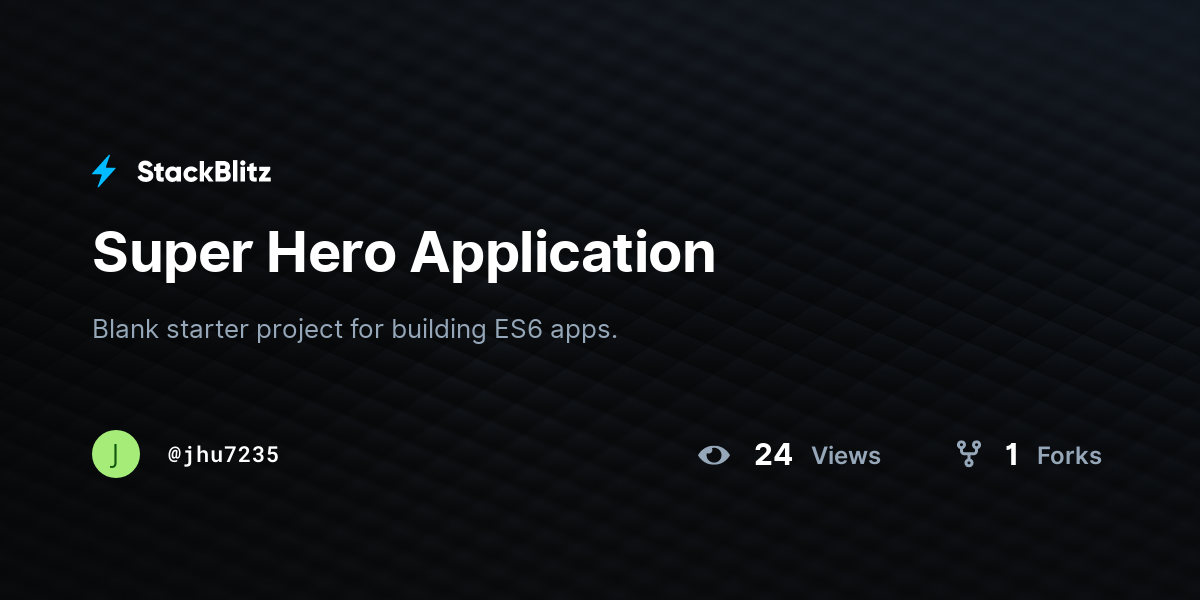 Super Hero Application - StackBlitz