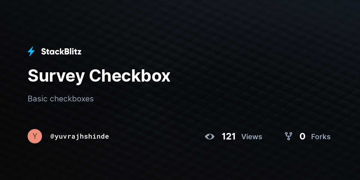 Survey Checkbox - StackBlitz