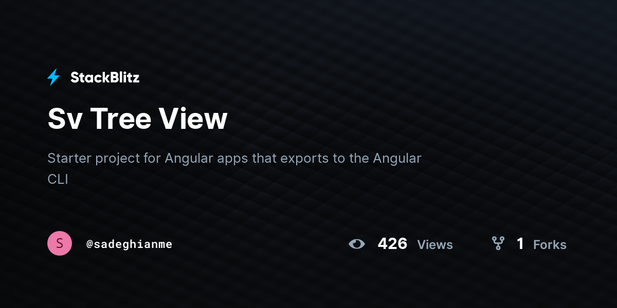 Sv Tree View - StackBlitz