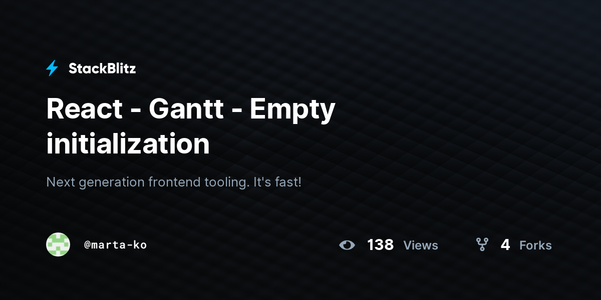 React - Gantt - Empty initialization - StackBlitz