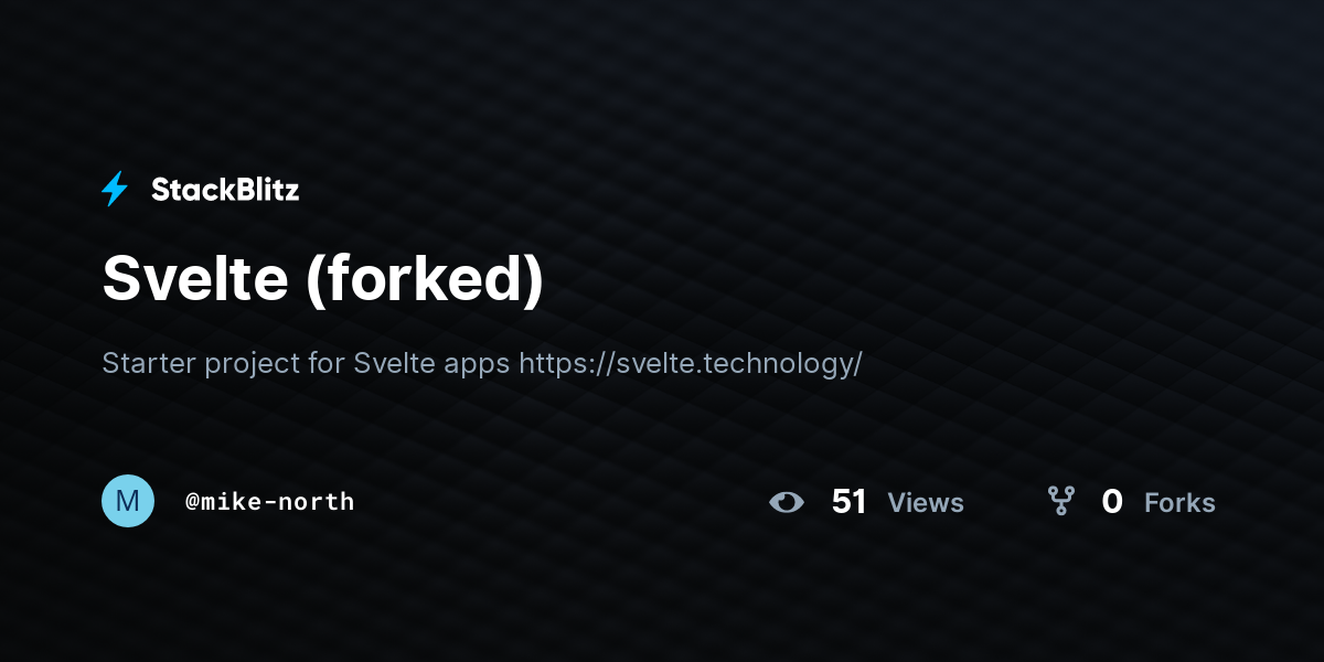 Svelte (forked) - StackBlitz