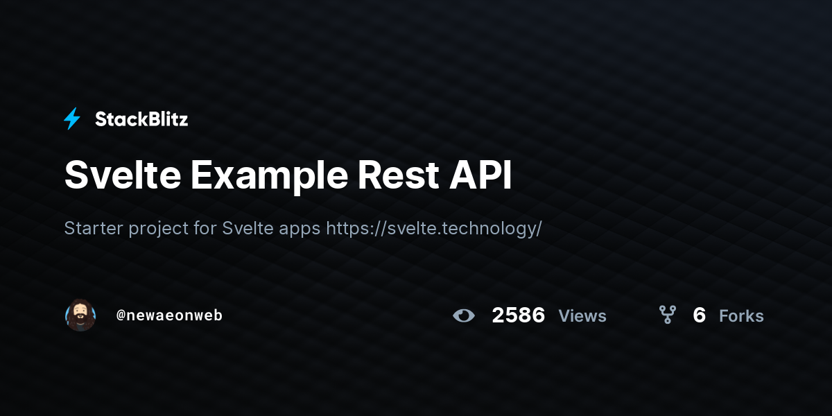 Svelte Example Rest API - StackBlitz