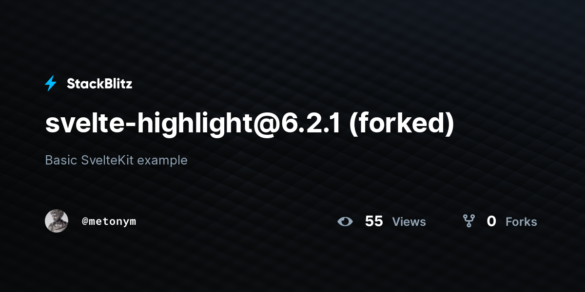 svelte-highlight@6.2.1 (forked) - StackBlitz svelte-highlight@6.2.1 (forked) - StackBlitz