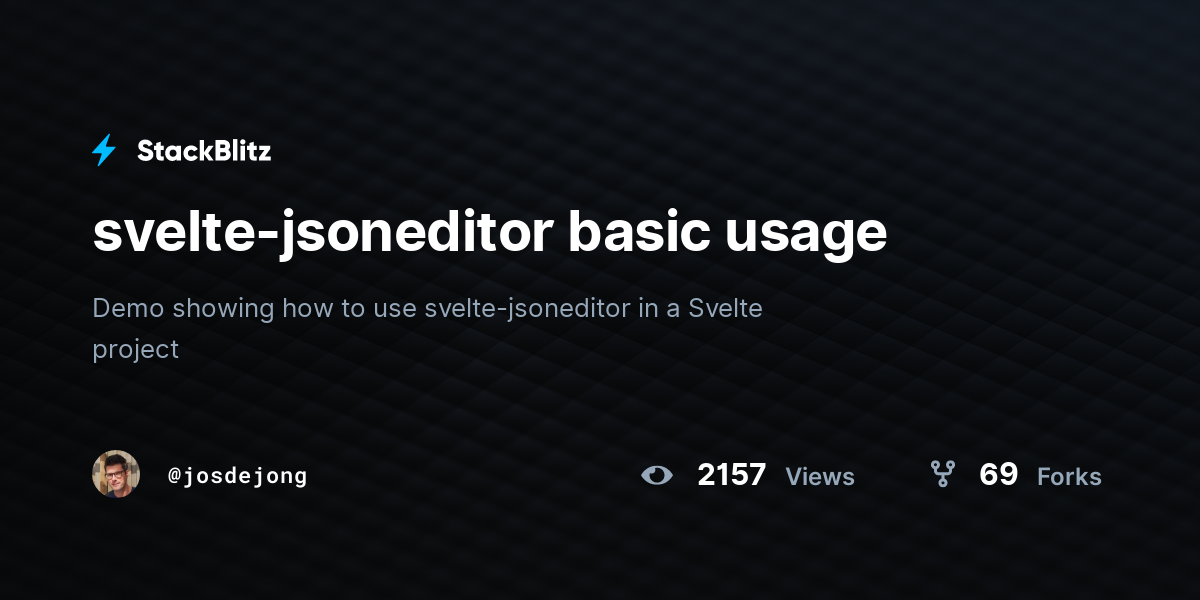 svelte-jsoneditor basic usage - StackBlitz