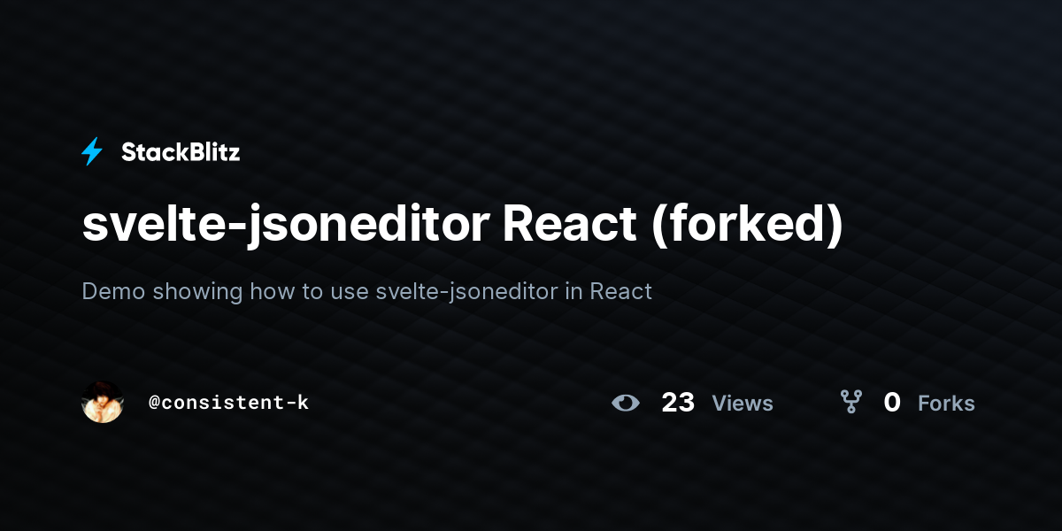 svelte-jsoneditor React (forked) - StackBlitz