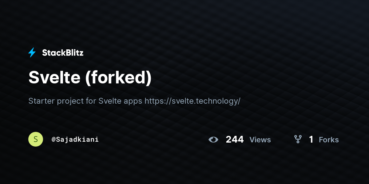 Svelte (forked) - StackBlitz