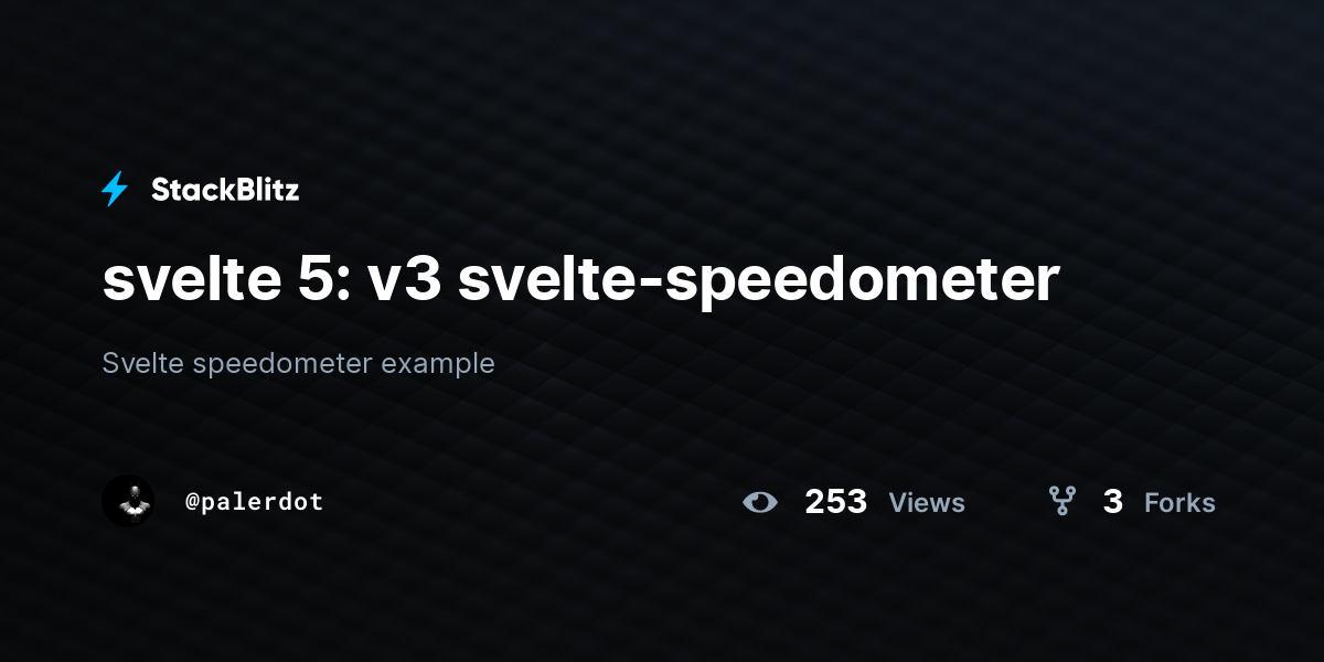 svelte 5: v3 svelte-speedometer - StackBlitz