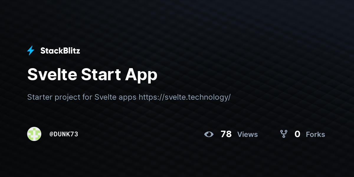 Svelte Start App - StackBlitz