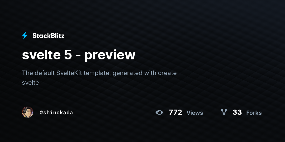 svelte 5 - preview - StackBlitz