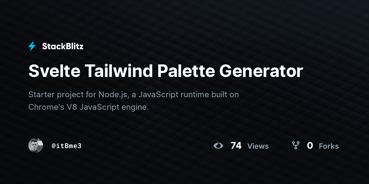 Svelte Tailwind Palette Generator - StackBlitz