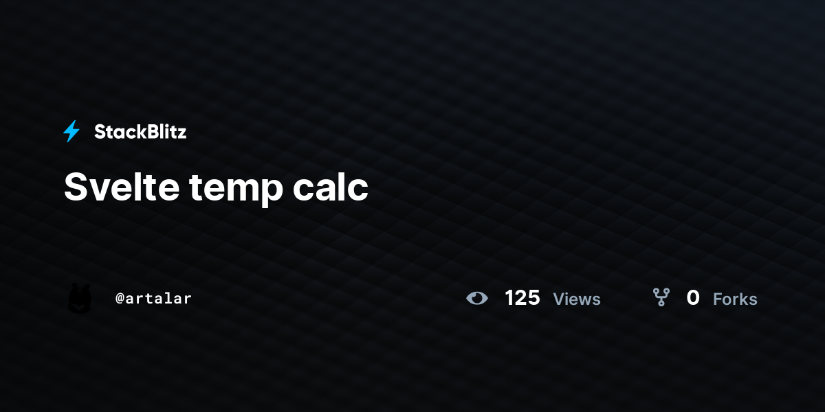 Svelte temp calc - StackBlitz