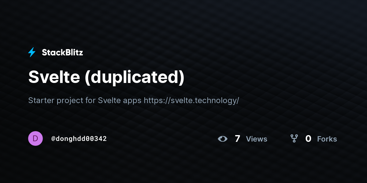 Svelte (duplicated) - StackBlitz