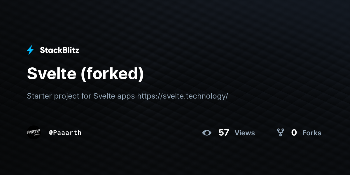 Svelte (forked) - StackBlitz Svelte (forked) - StackBlitz