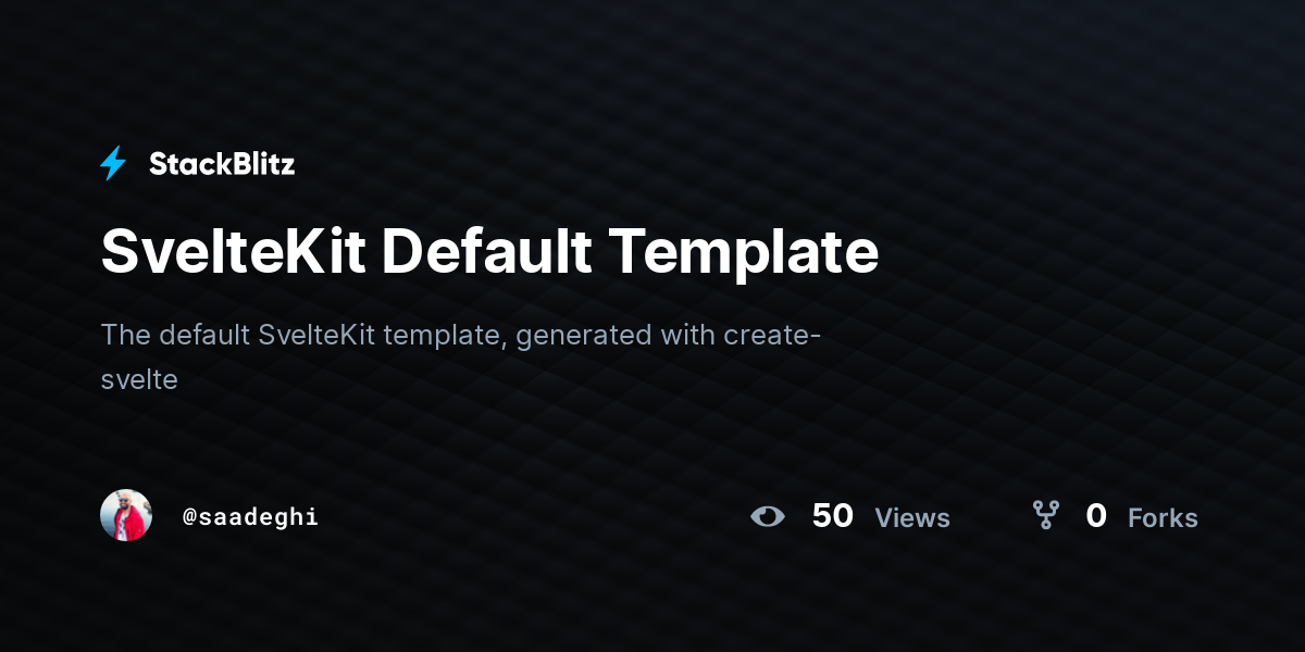 SvelteKit Default Template - StackBlitz