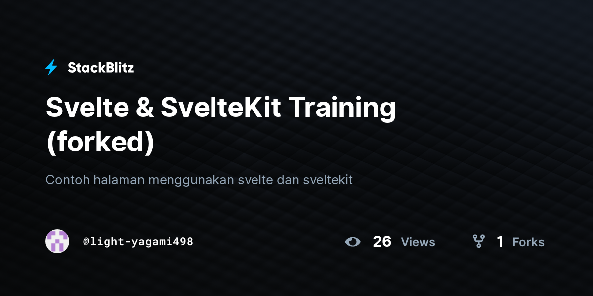 Svelte & SvelteKit Training (forked) - StackBlitz