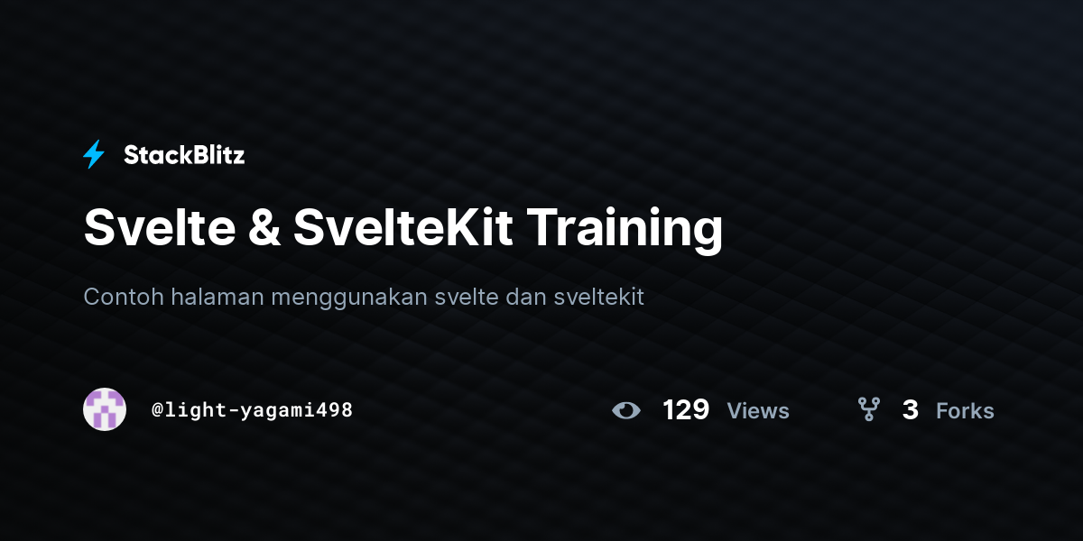 Svelte & SvelteKit Training - StackBlitz