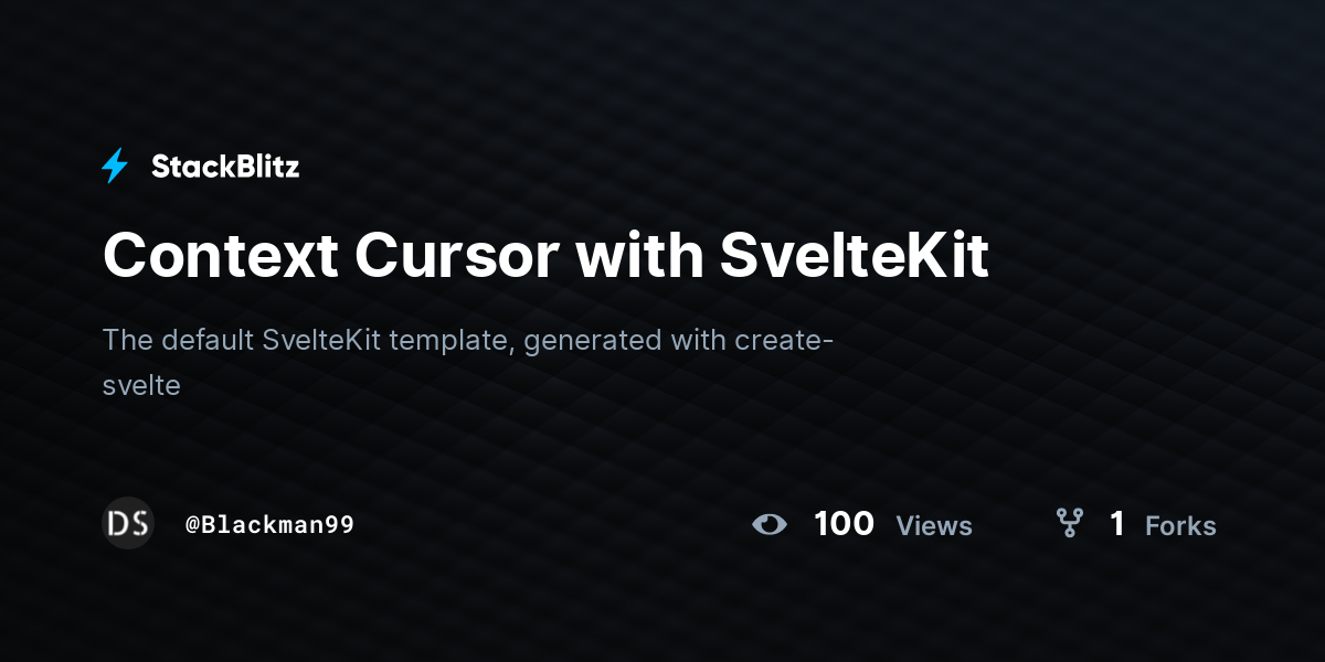 Context Cursor With Sveltekit Stackblitz