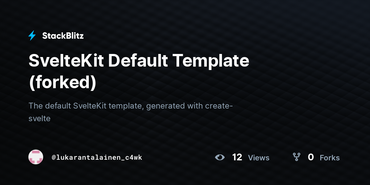 SvelteKit Default Template (forked) - StackBlitz
