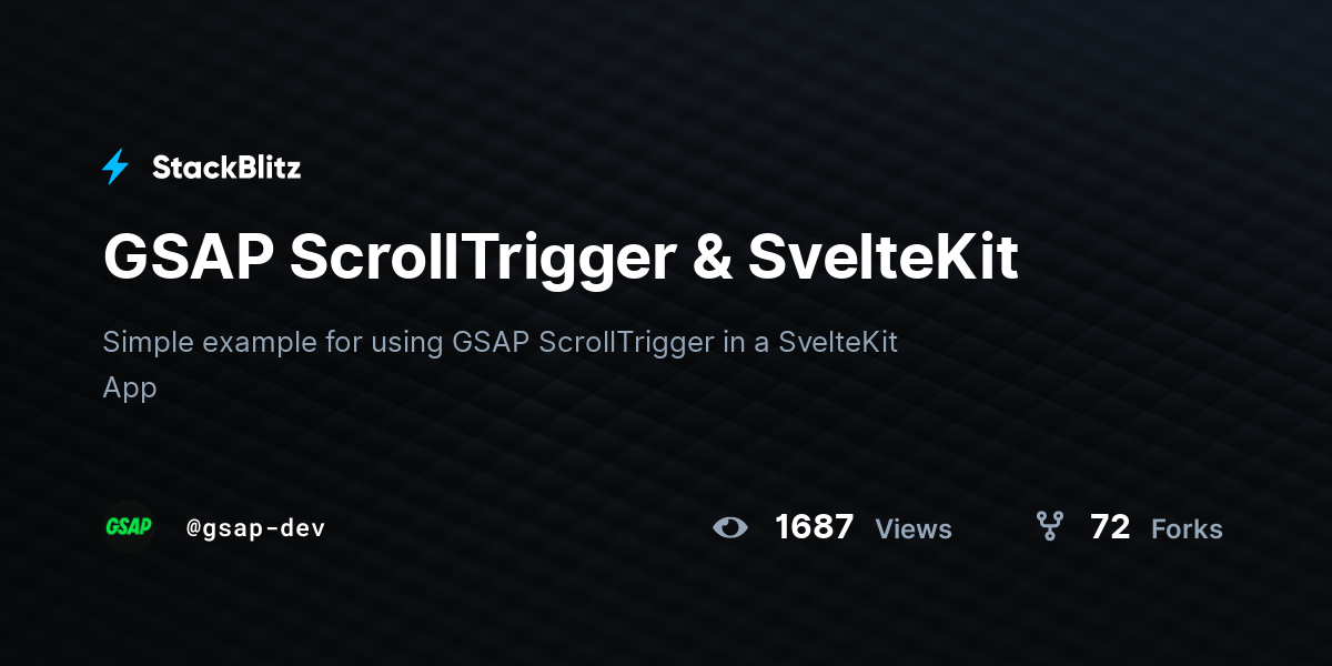 GSAP ScrollTrigger & SvelteKit - StackBlitz