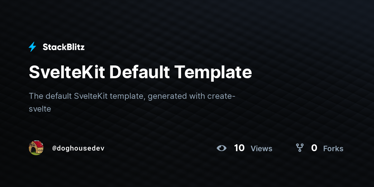 SvelteKit Default Template - StackBlitz