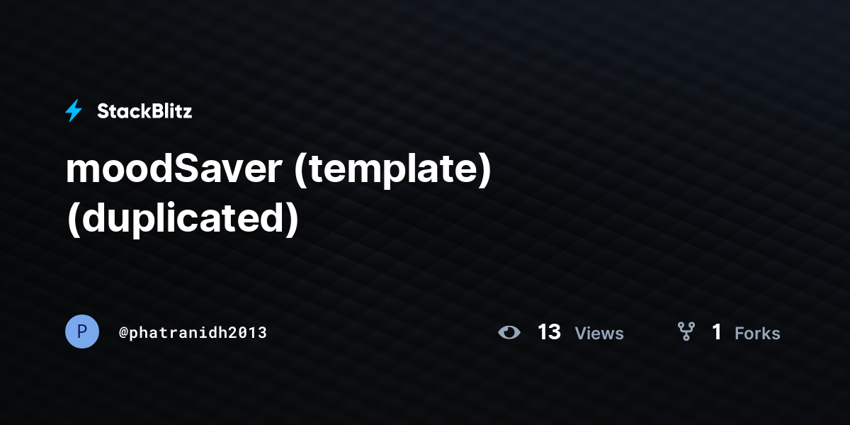 moodSaver (template) (duplicated) - StackBlitz