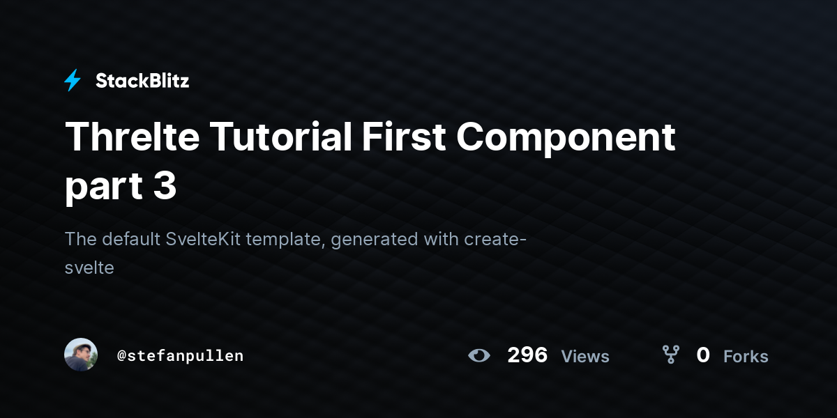 Threlte Tutorial First Component part 3 - StackBlitz Threlte Tutorial First Component part 3 - StackBlitz