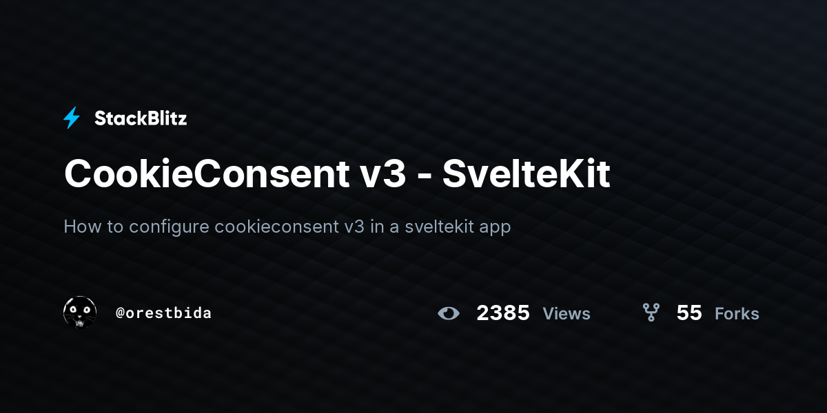 CookieConsent v3 - SvelteKit - StackBlitz