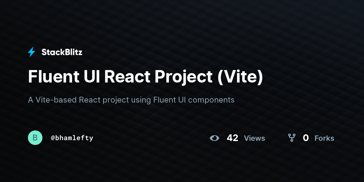 Fluent UI React Project (Vite) - StackBlitz