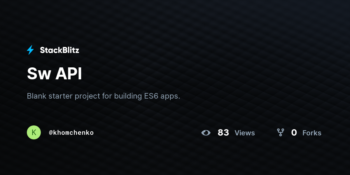 Sw API - StackBlitz