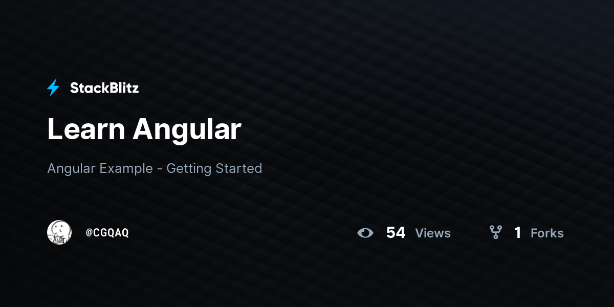 Learn Angular - StackBlitz