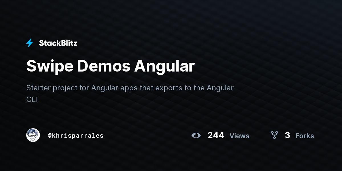 Swipe Demos Angular - StackBlitz Swipe Demos Angular - StackBlitz