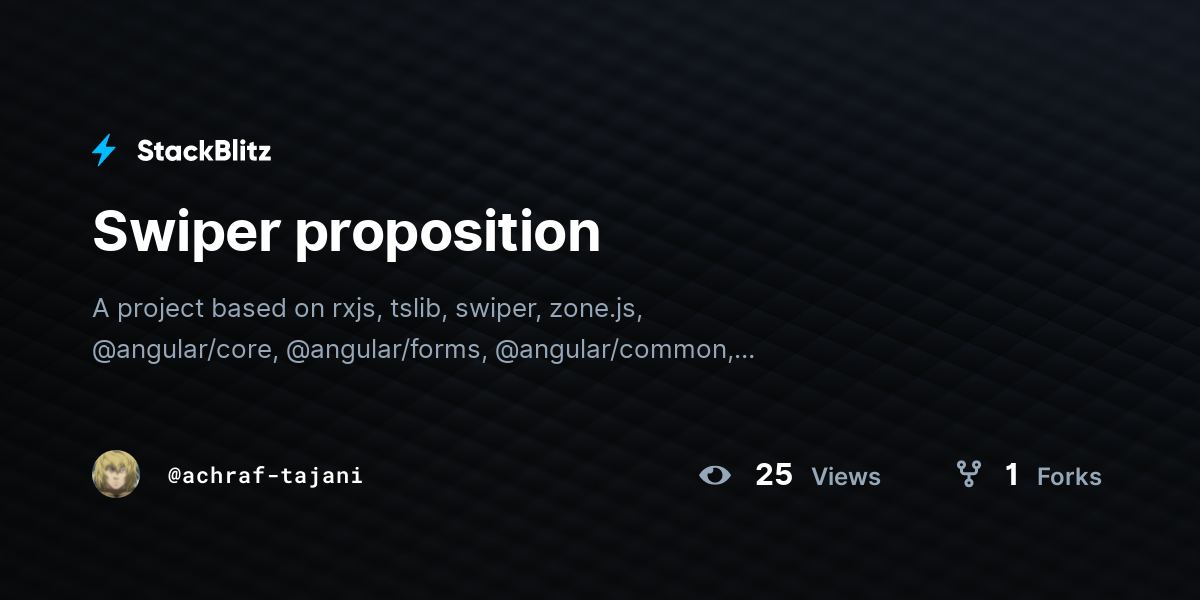 Swiper proposition - StackBlitz