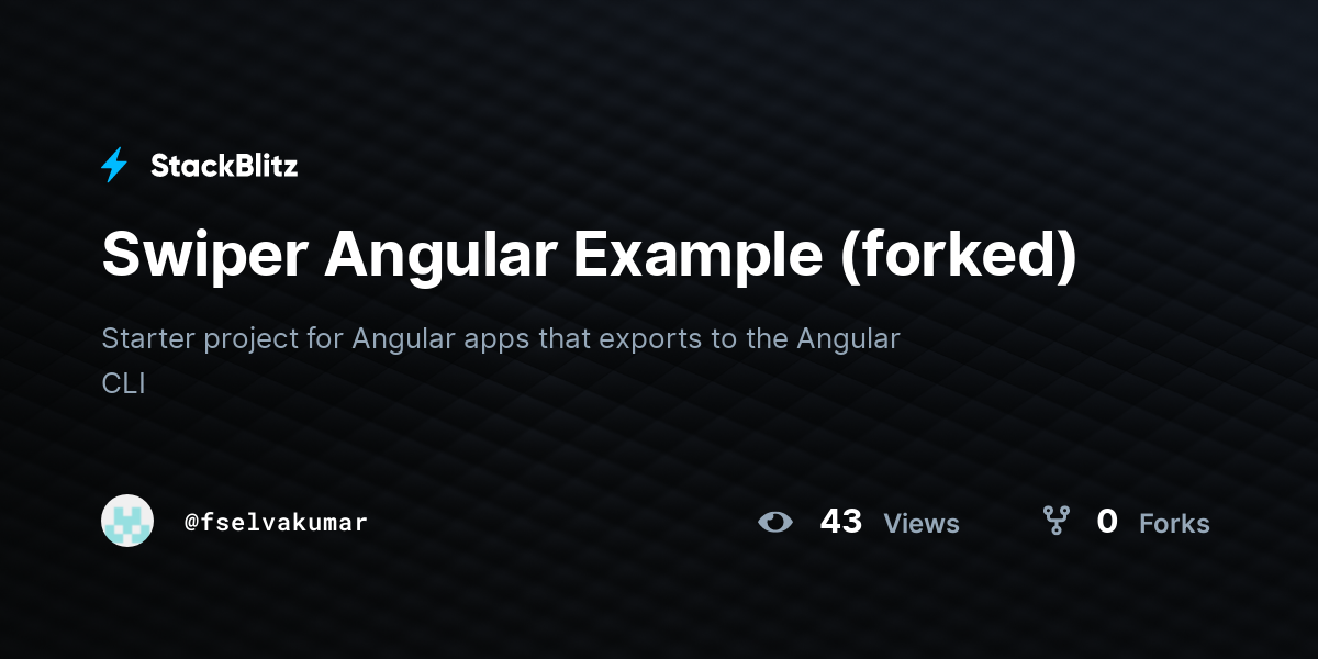 Swiper Angular Example (forked) - StackBlitz Swiper Angular Example (forked) - StackBlitz