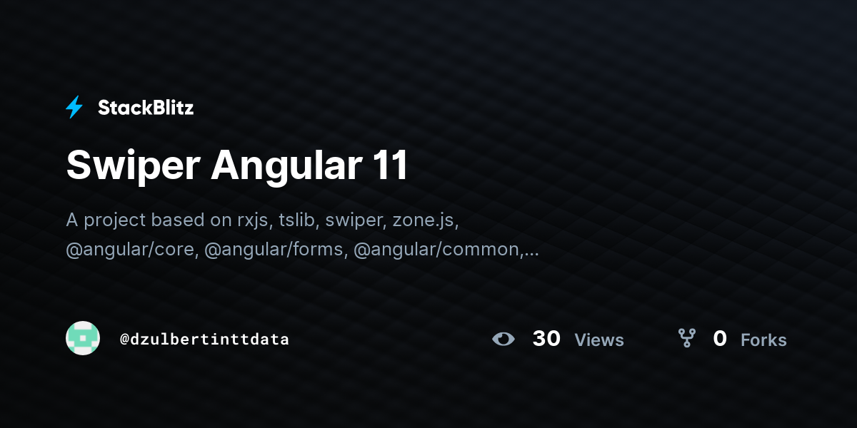 Swiper Angular 11 - StackBlitz