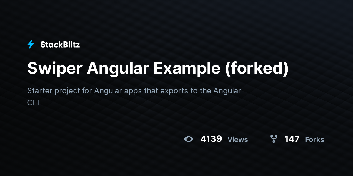 Swiper Angular Example (forked) - StackBlitz