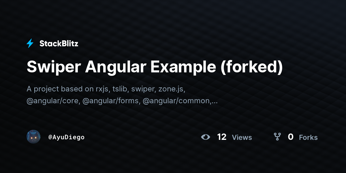 Swiper Angular Example (forked) - StackBlitz