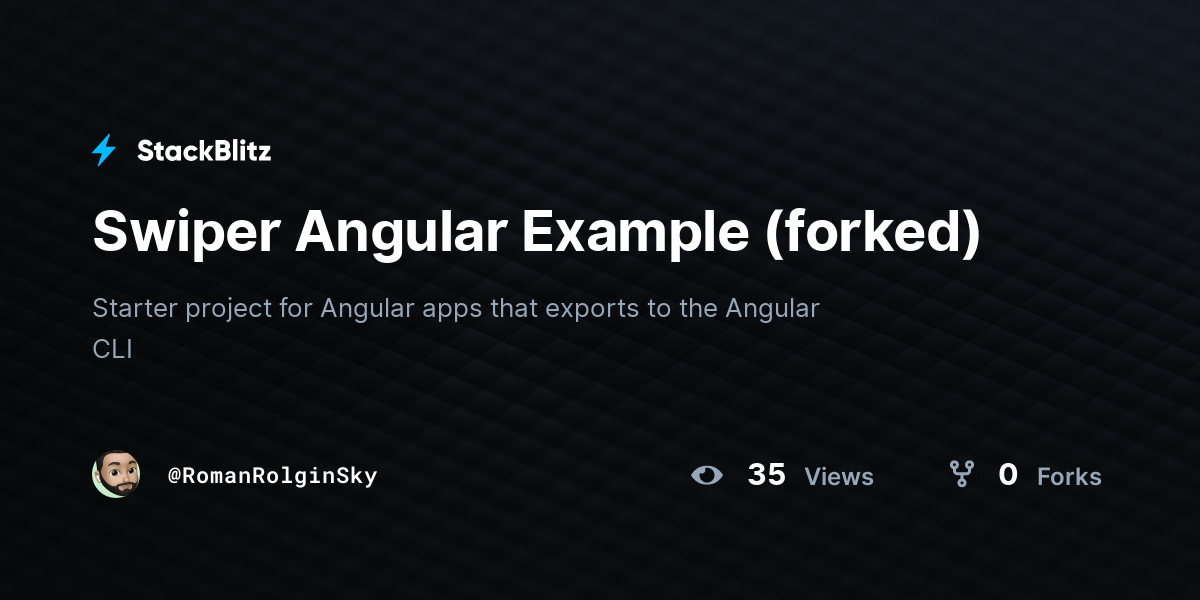 Swiper Angular Example (forked) - StackBlitz Swiper Angular Example (forked) - StackBlitz