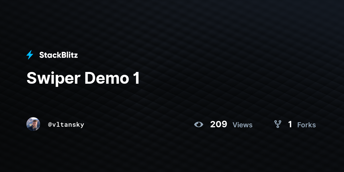 Swiper Demo 1 - StackBlitz