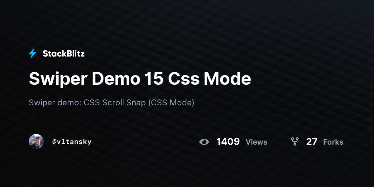 Swiper Demo 15 Css Mode - StackBlitz