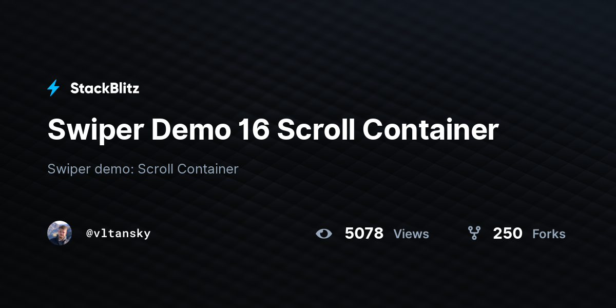 Swiper Demo 16 Scroll Container - StackBlitz
