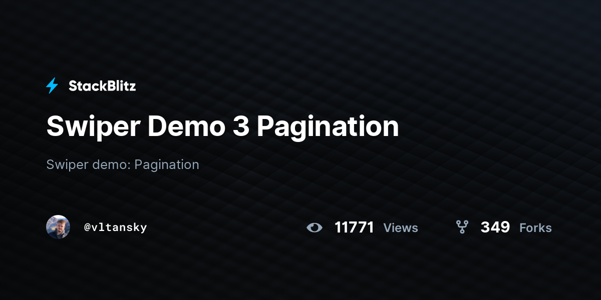 Swiper Demo 3 Pagination - StackBlitz