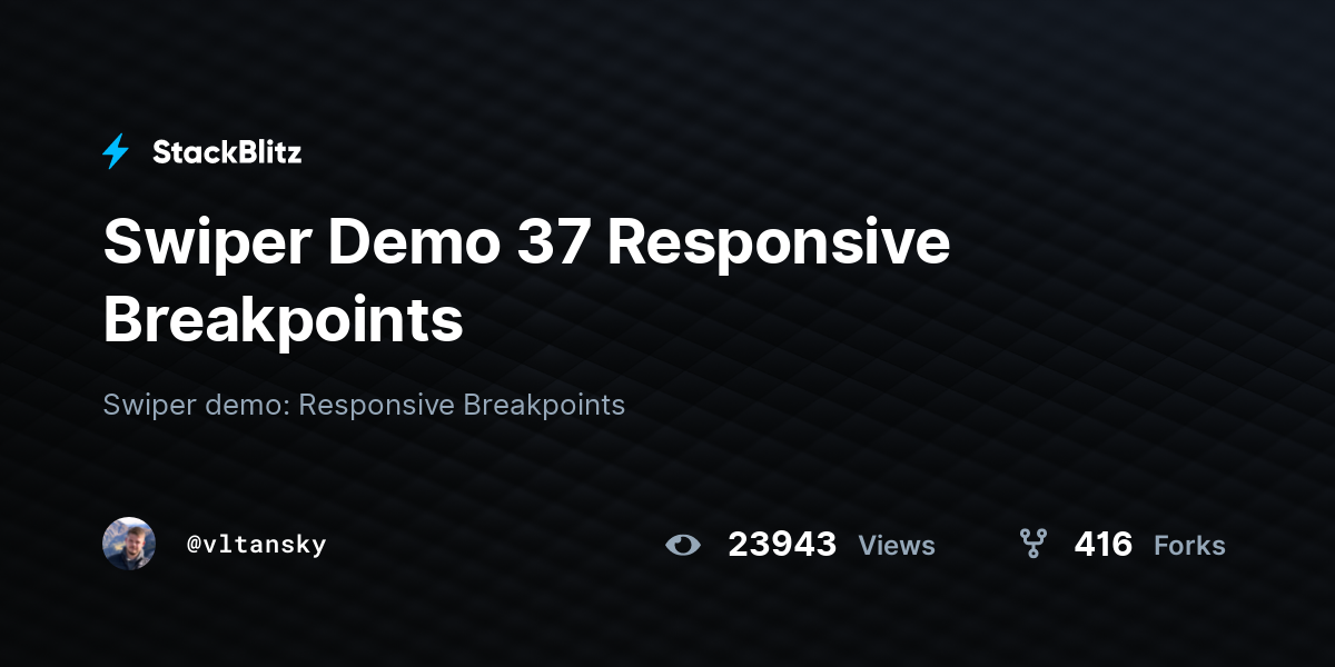 Swiper Demo 37 Responsive Breakpoints - StackBlitz