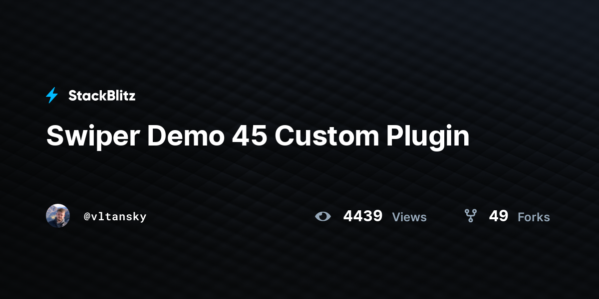 Swiper Demo 45 Custom Plugin - StackBlitz