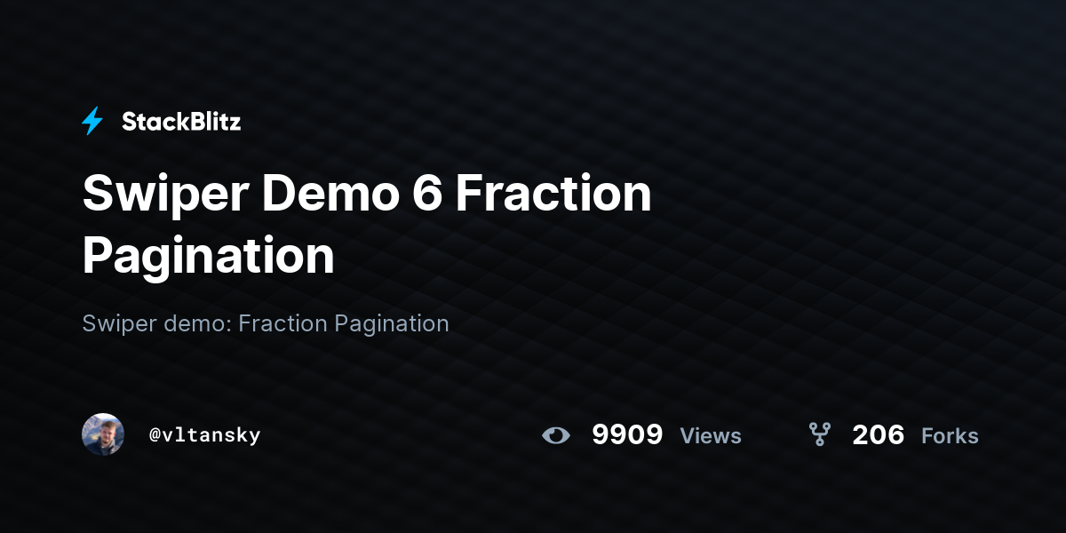 Swiper Demo 6 Fraction Pagination - StackBlitz