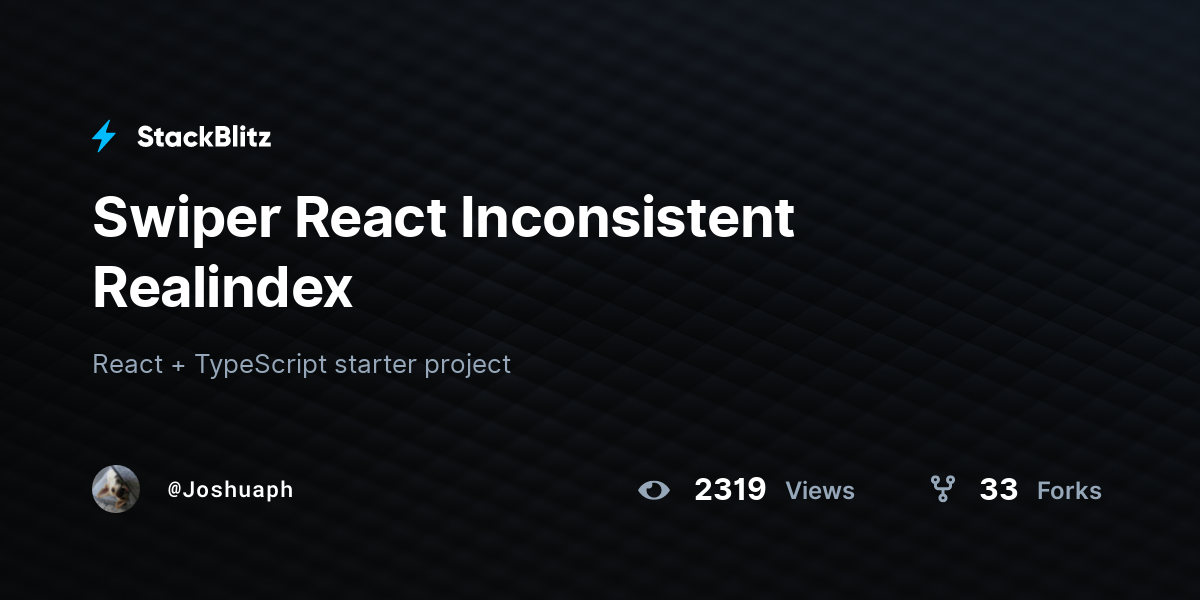 Swiper React Inconsistent Realindex - StackBlitz